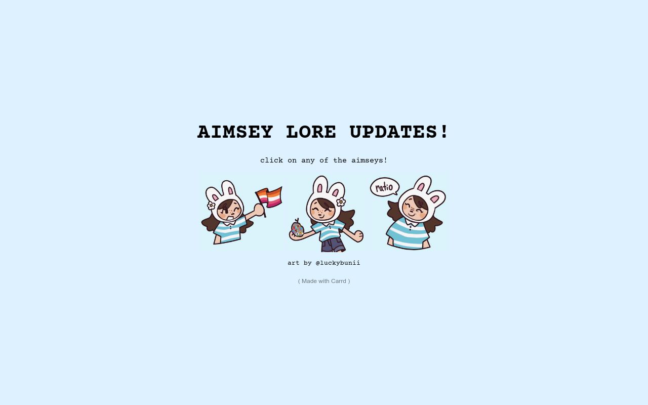 aimsey lore updates!